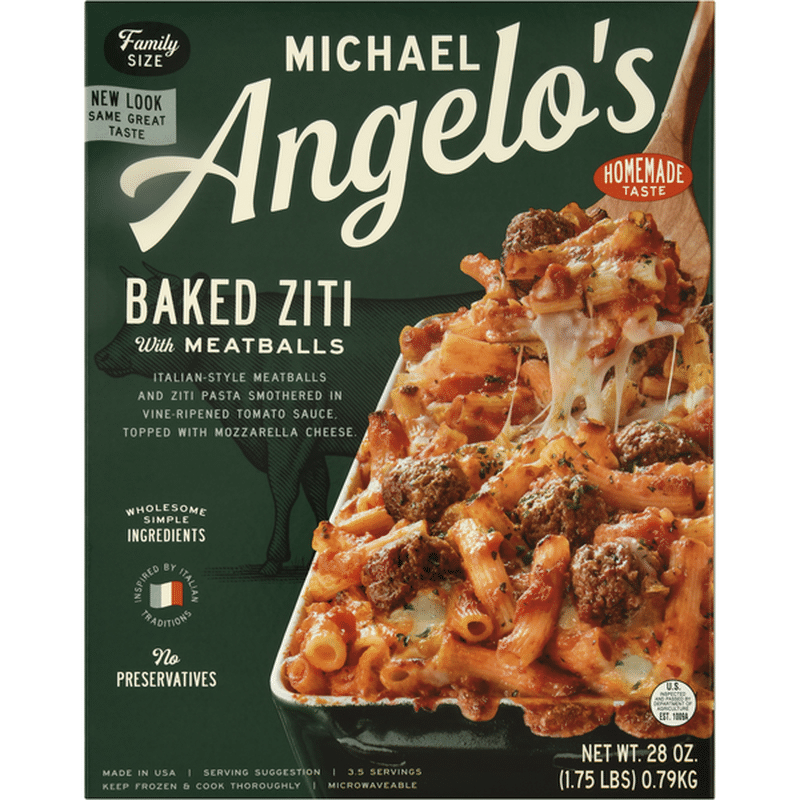 Michael Angelo's Ziti, with Meatballs, Baked (28 oz) - Instacart