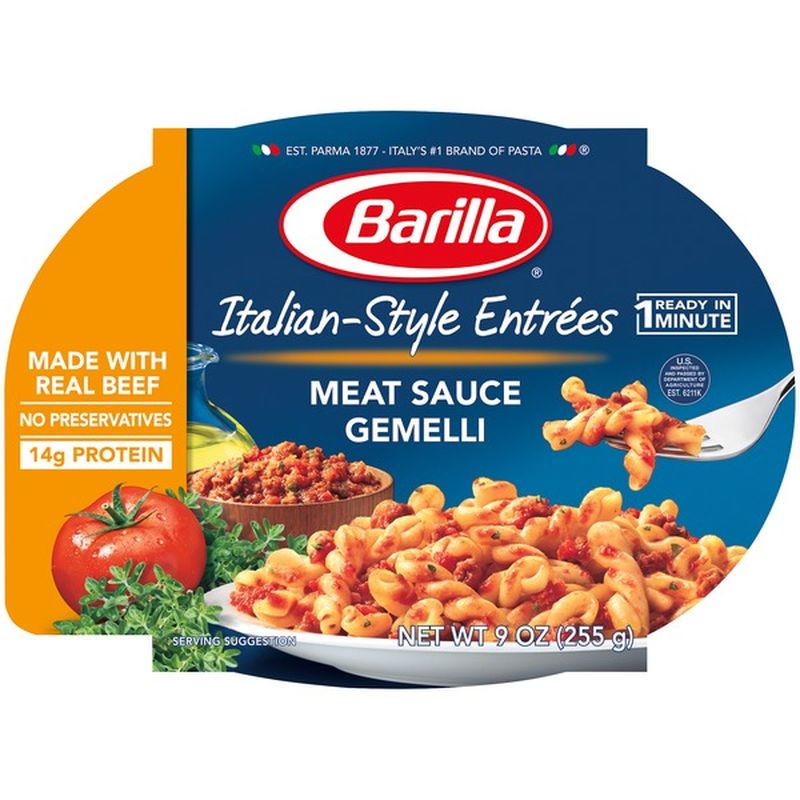 Barilla® Italian-Style Entrées Microwaveable bowls Gemelli Pasta with ...