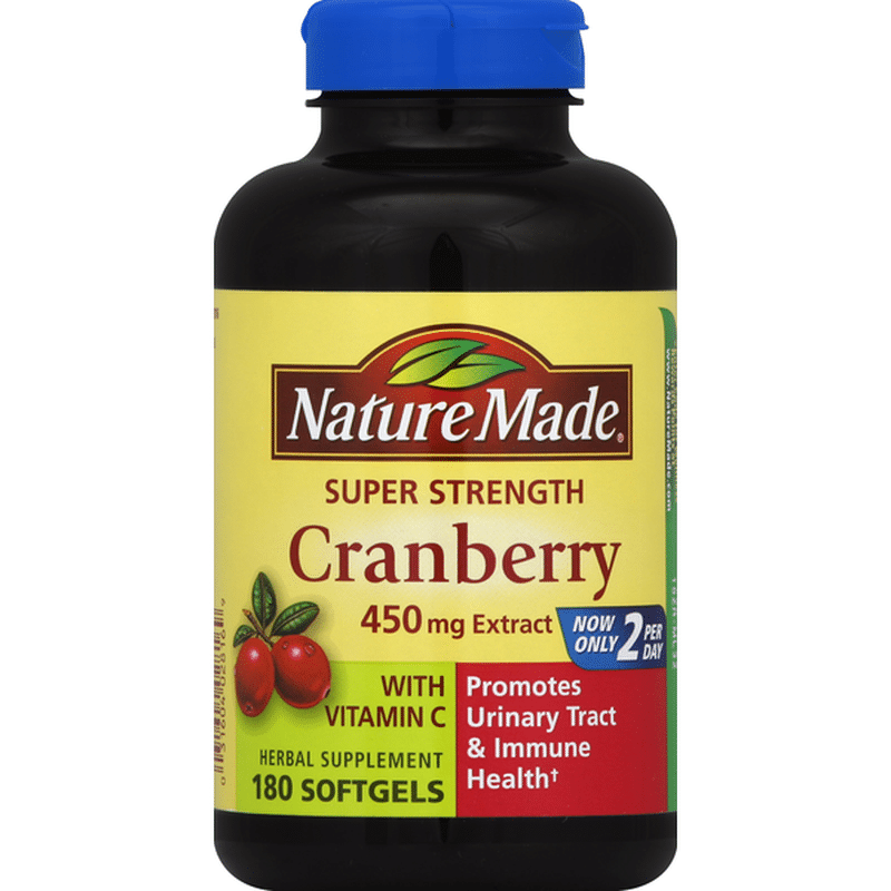 Nature Made Cranberry Extract, Super Strength, 450 mg, Softgels (180 ...