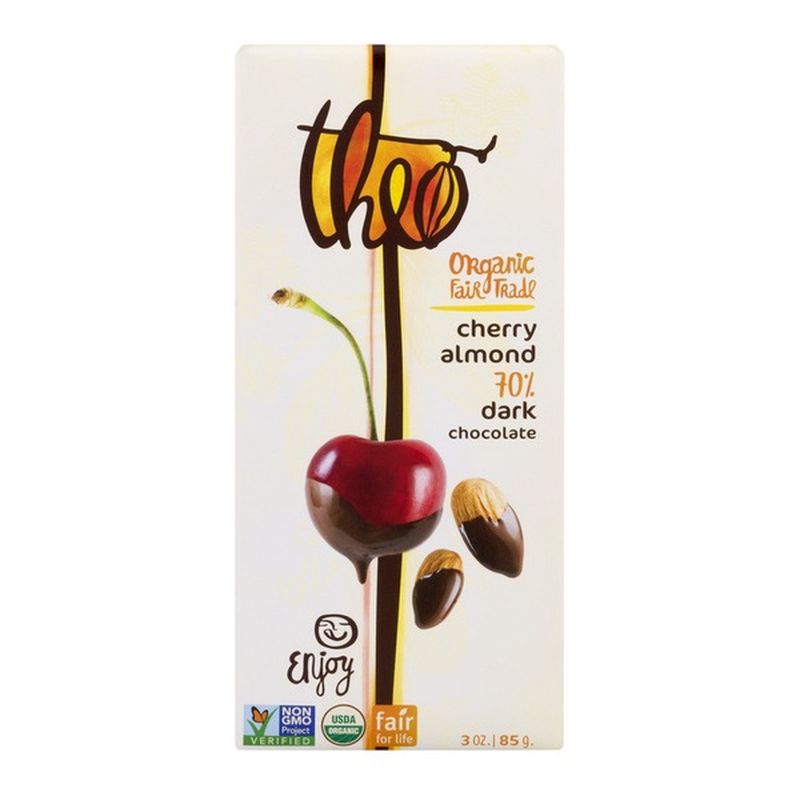 Theo Dark Chocolate 70 Organic Cherry Almond 3 Oz From Bartell