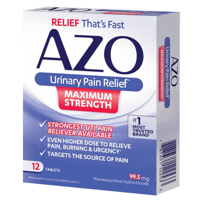 Azo Urinary Pain Relief Max Strength (12 ct) Delivery or Pickup Near Me ...