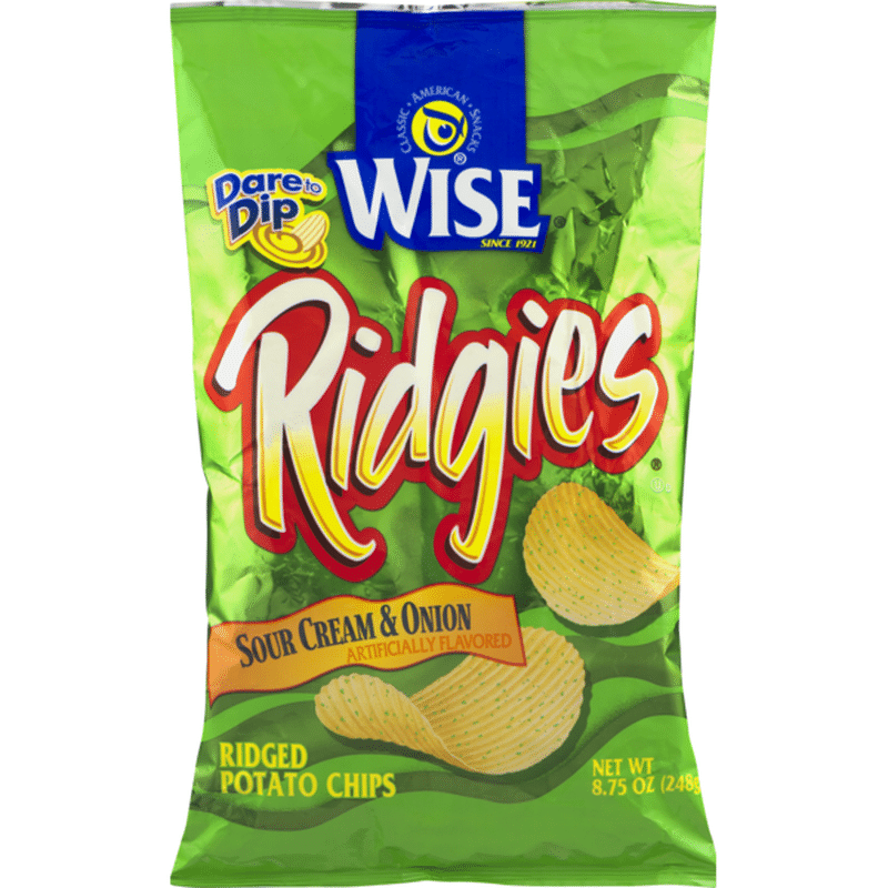 Wise Potato Chips, Ridged, Sour Cream & Onion (8.75 oz) - Instacart
