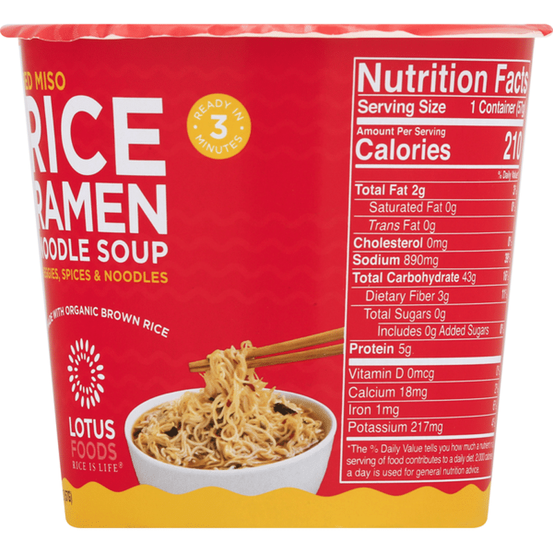 Lotus Foods Rice Ramen Noodle Soup, Red Miso, Medium (2 oz) - Instacart