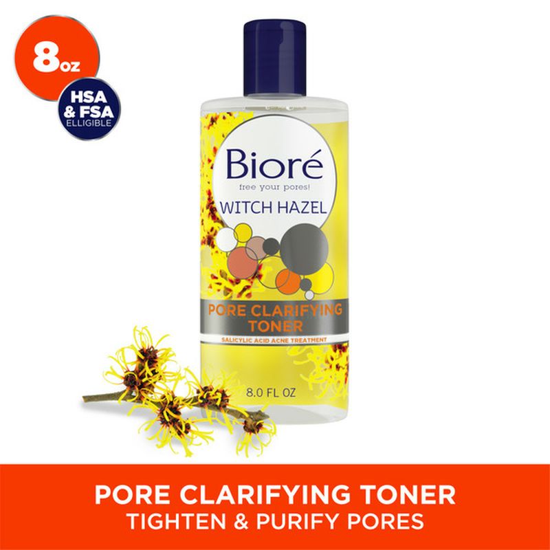 Bioré Witch Hazel Toner, 2% Salicylic Acid, Pore Clarifying Toner, Oil ...