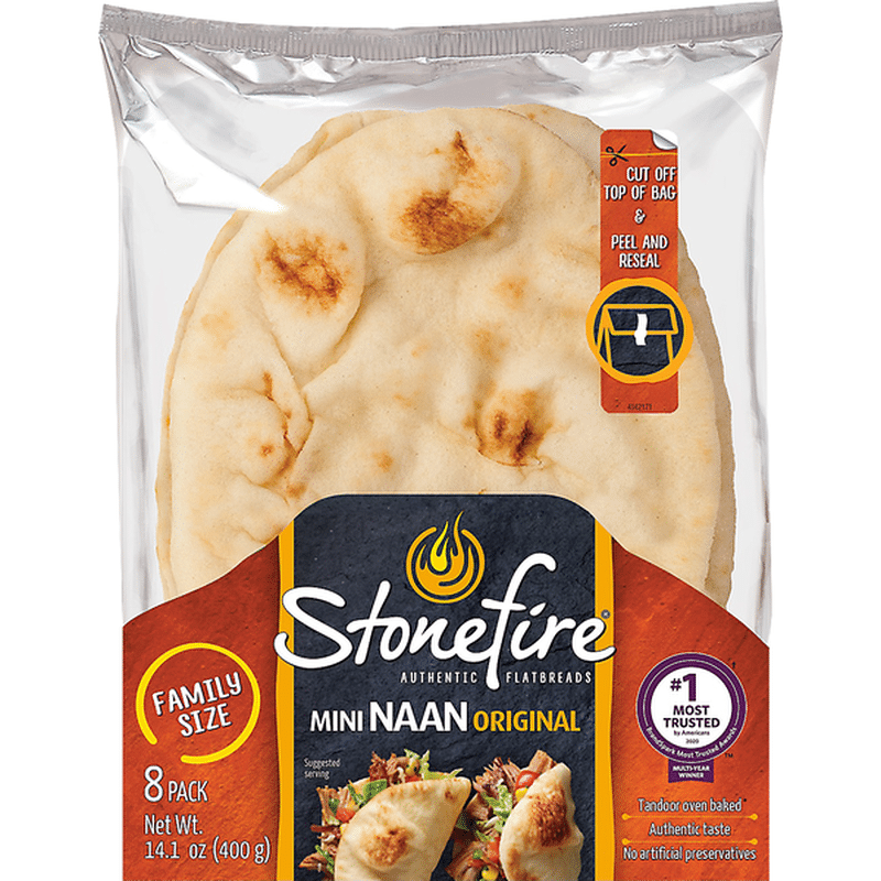 Stonefire Naan, Original, Mini, Family Size (8 each) - Instacart