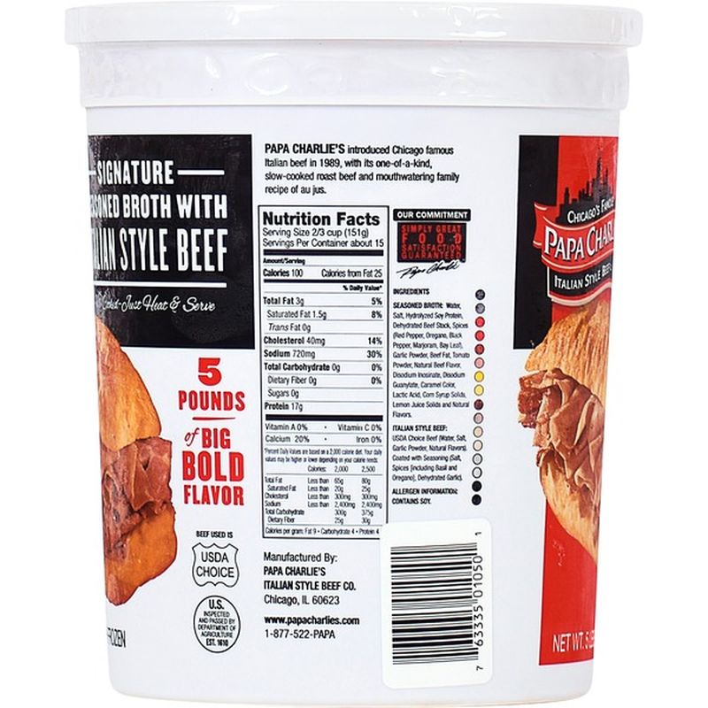 Papa Charlie's Signature Italian Beef (5 lb) - Instacart