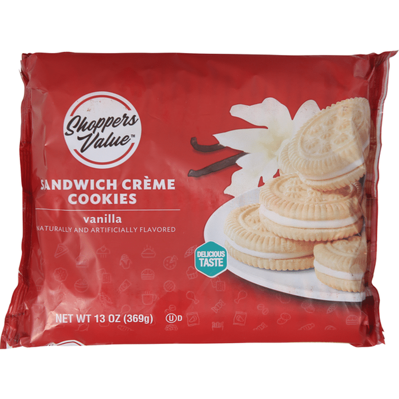 Shoppers Value Sandwich Creme Cookies, Vanilla (13 oz) - Instacart