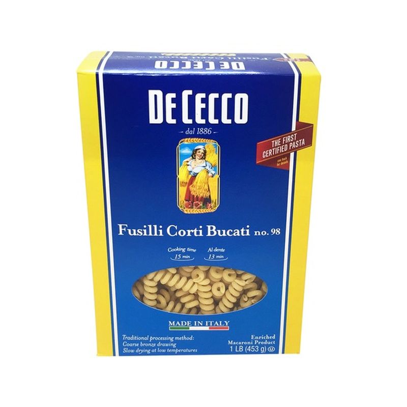 De Cecco Fusilli Bucati, No. 98 (16 oz) - Instacart