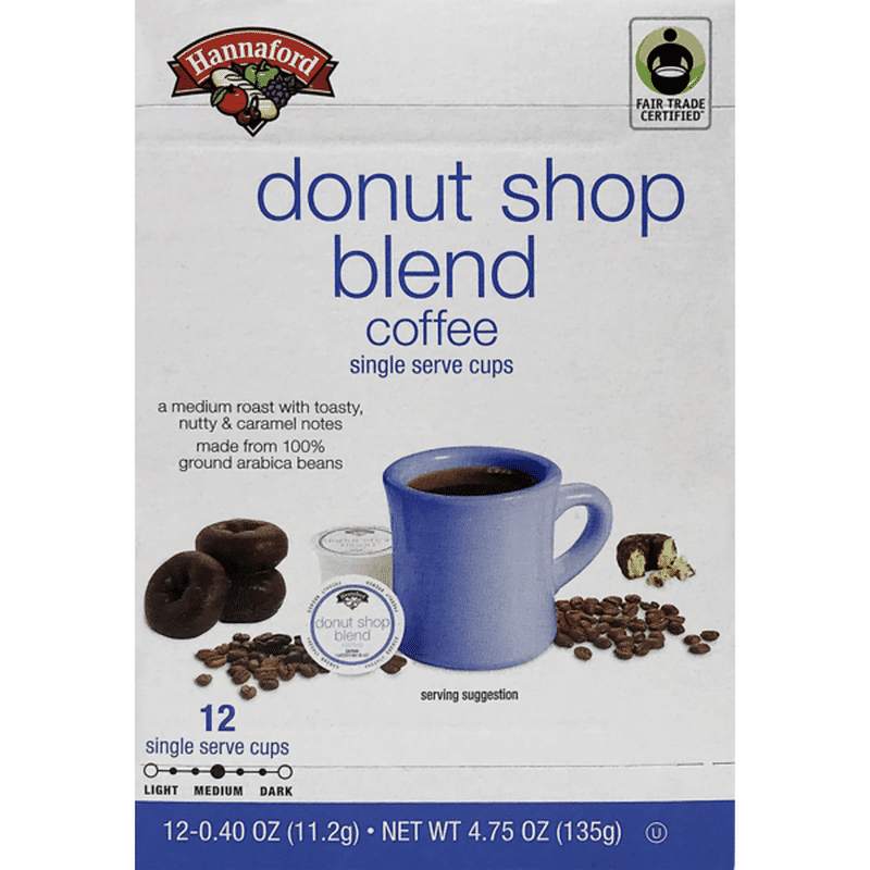 Hannaford Donut Shop Blend Coffee Single Serving Cup (0.4 oz) - Instacart