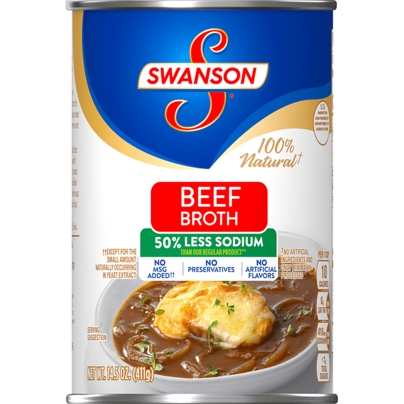 Swanson® 50% Less Sodium Beef Broth (14.5 oz) - Instacart