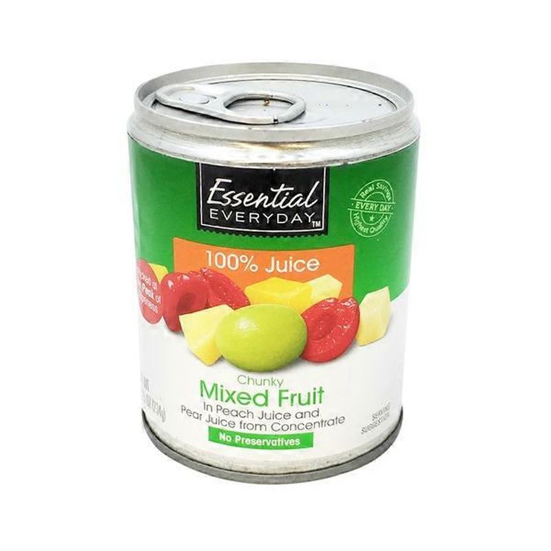 Essential Everyday Chunky Mixed Fruit in 100% Peach & Pear Juice (8 oz ...