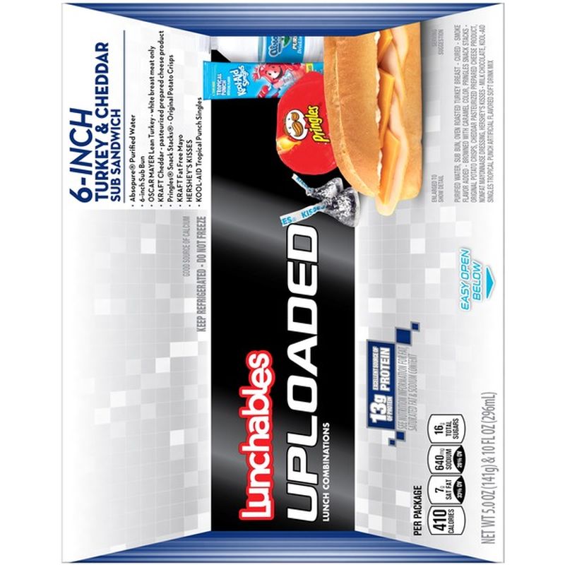 Lunchables 6-Inch Turkey & Cheddar Cheese Sub Sandwich Meal Kit with ...