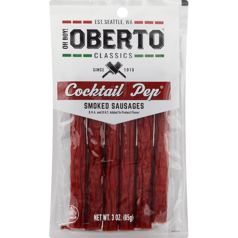 Oberto Smoked Sausages, Cocktail Pep (3 oz) - Instacart