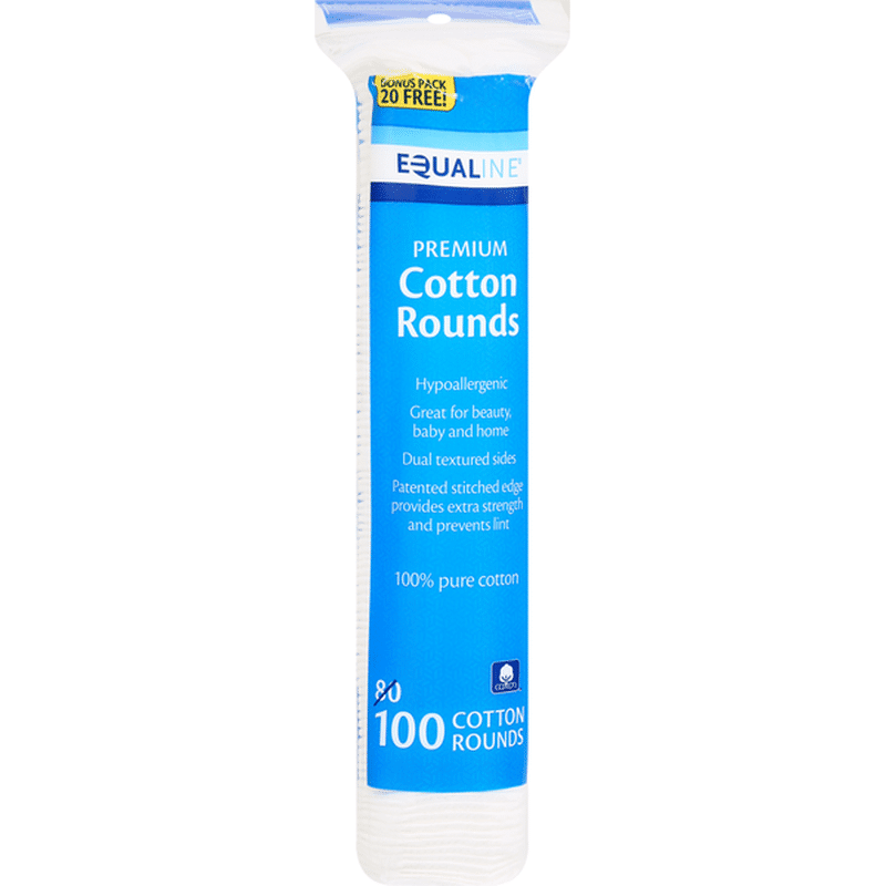 Equaline Cotton Rounds, Premium (100 each) - Instacart