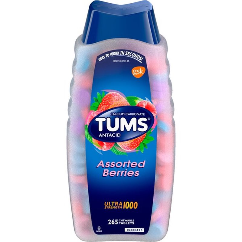 Tums Maximum Strength Ultra Berry Chewable Tablets, 265 ct (265 ct ...