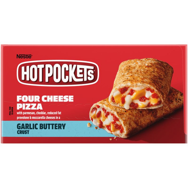 Hot Pockets Four Cheese Pizza Garlic Buttery Crust Frozen Snacks (12 ct ...