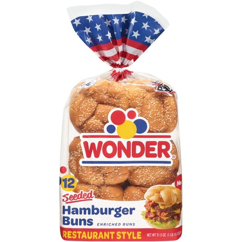 Wonder Bread Restaurant Style Seeded Hamburger Buns (31.5 oz) Delivery ...