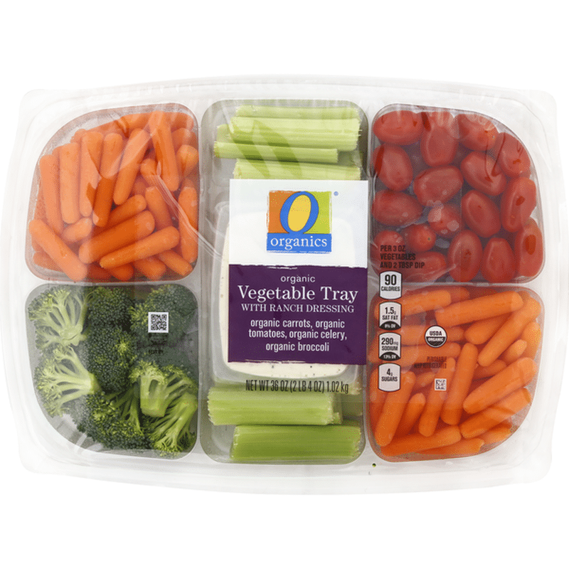 O Organics Vegetable Tray, Organic, with Ranch Dressing (36 oz) - Instacart