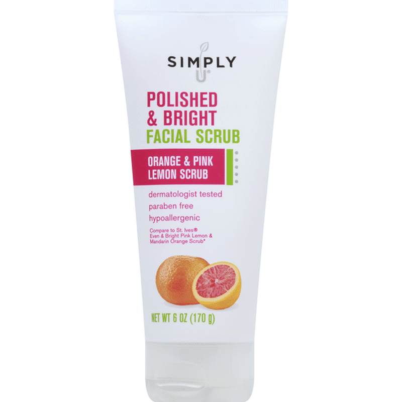 Simply Facial Scrub, Polished & Bright, Orange & Pink Lemon (6 oz ...