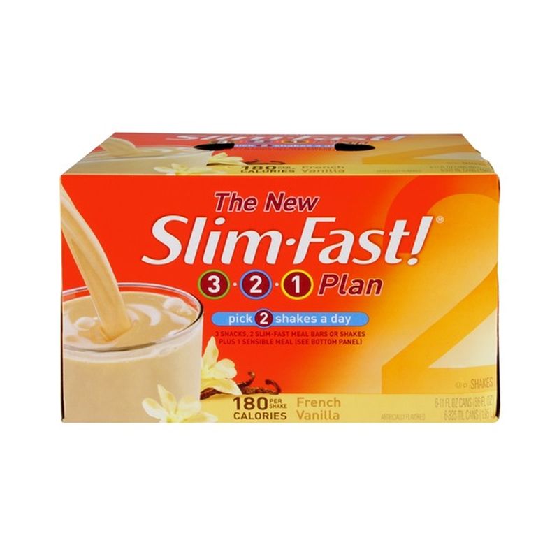 Slim-Fast Slim Fast! 3-2-1 Plan French Vanilla Shakes - 6 CT (66 fl oz ...