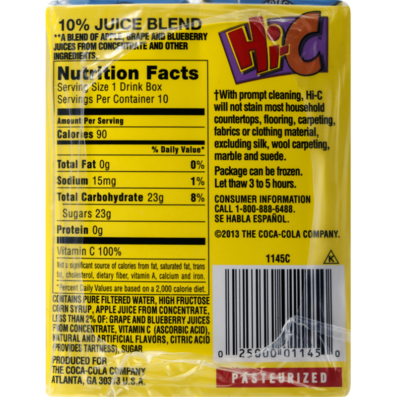 Hi-C Flavored Fruit Drink Blazin' Blueberry Boxes (6 fl oz) - Instacart