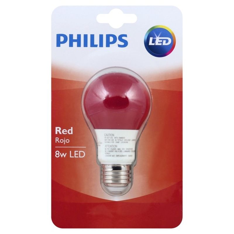 Philips Light Bulb, LED, Red, 8 Watts (1 each) - Instacart