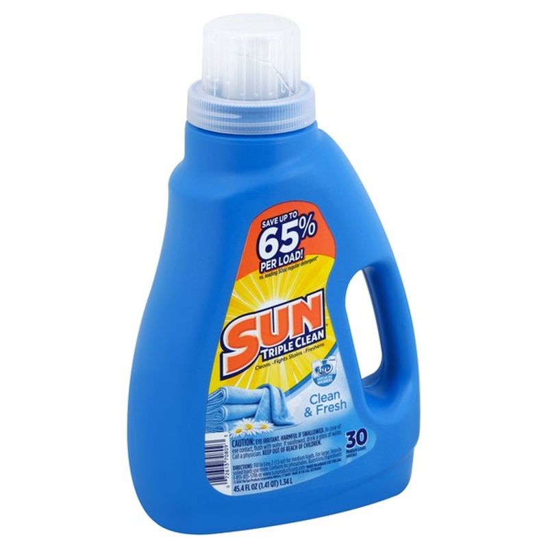 Sun Triple Clean Clean & Fresh Laundry Detergent (45.4 fl oz) - Instacart