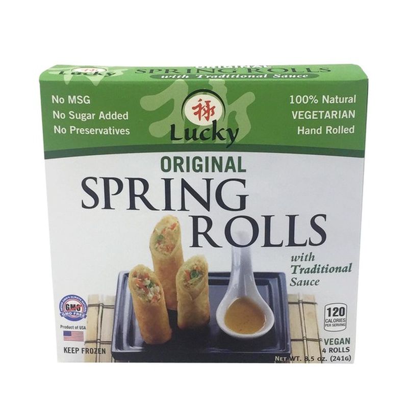 Lucky Foods Spring Rolls, Veggie (4 each) - Instacart