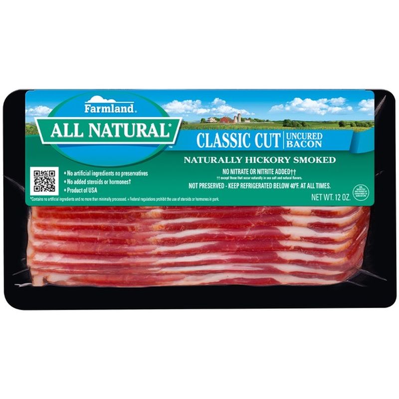 Farmland All Natural Classic Cut Uncured Bacon (12 oz) - Instacart