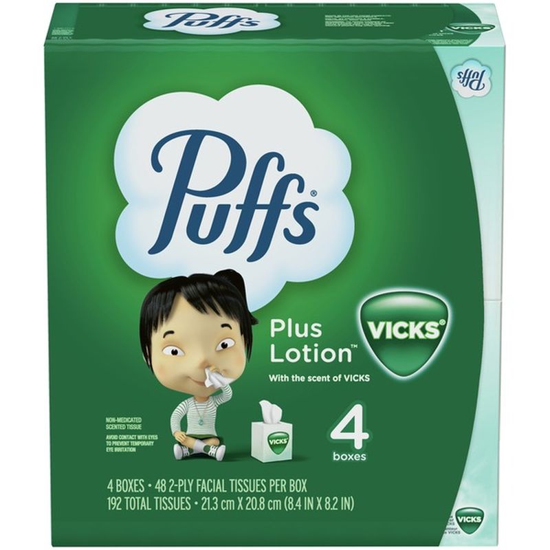 Puffs Plus Lotion With The Scent Of Vick'S Facial Tissues (192 ct ...