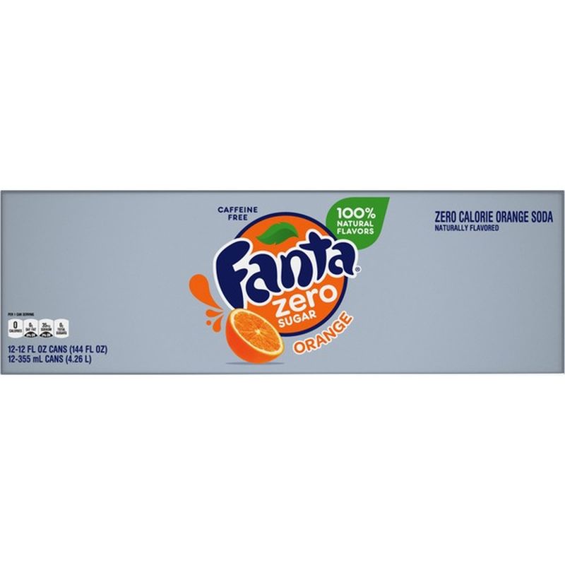 Fanta Orange Zero Sugar Soda Fruit Flavored Soft Drink (12 fl oz) - Instacart