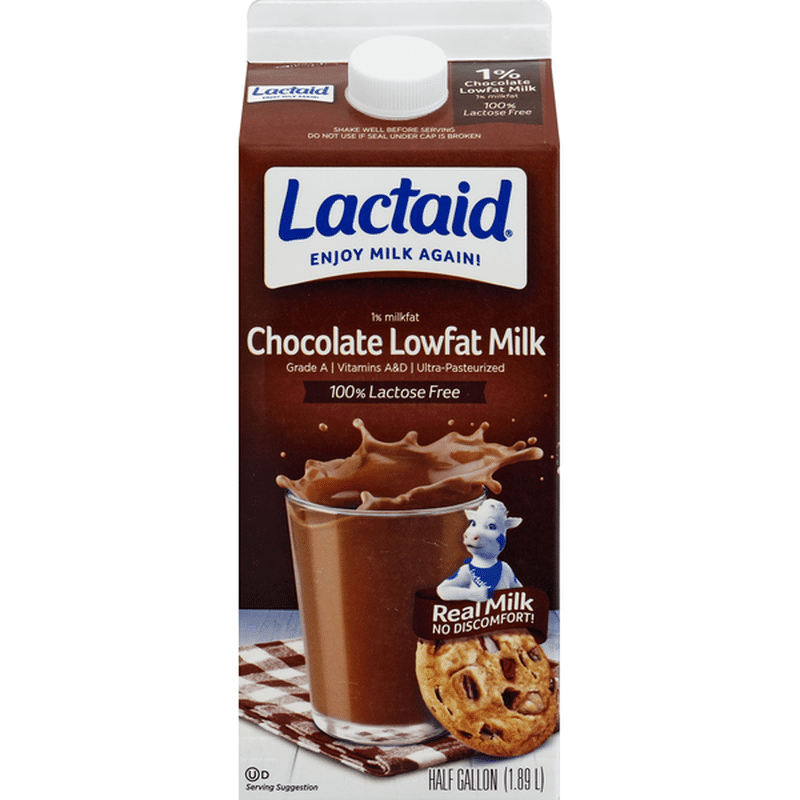 Lactaid Milk, Lowfat, Chocolate, 1% Milkfat (0.5 gal) - Instacart