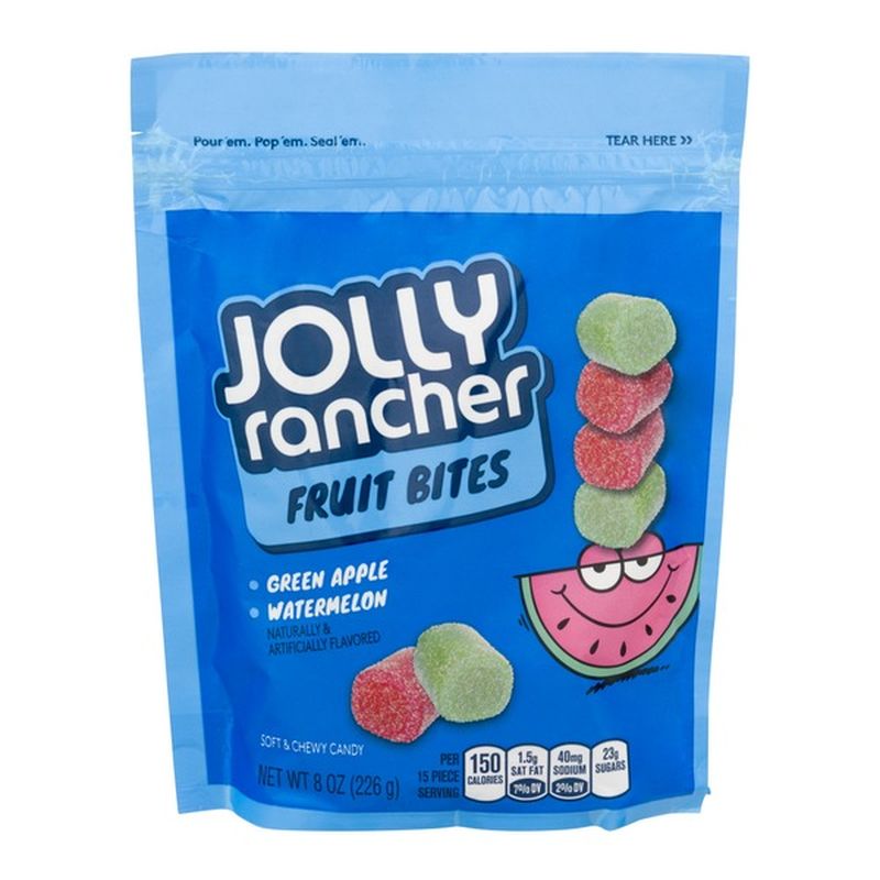 Jolly Ranchers Candy, Soft & Chewy, Green Apple, Watermelon (8 oz ...