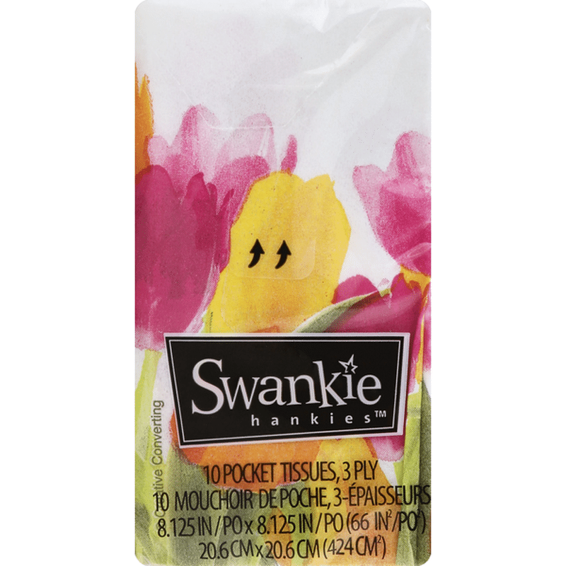 Swankie Hankies Pocket Tissues, Flower Fantasy, 3 Ply (10 each) - Instacart