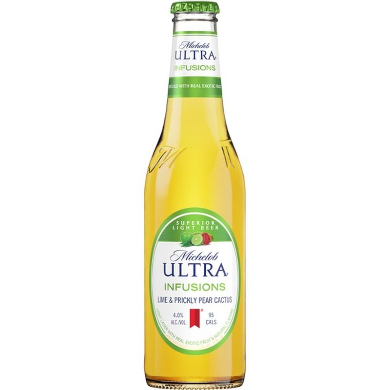 Michelob Ultra Infusions Lime & Prickly Pear Cactus Light Beer Bottle ...