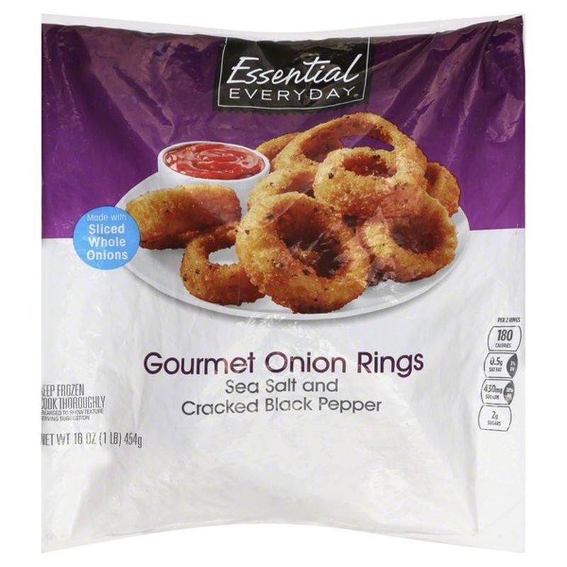 Essential Everyday Onion Rings, Gourmet, Sea Salt and Cracked Black ...