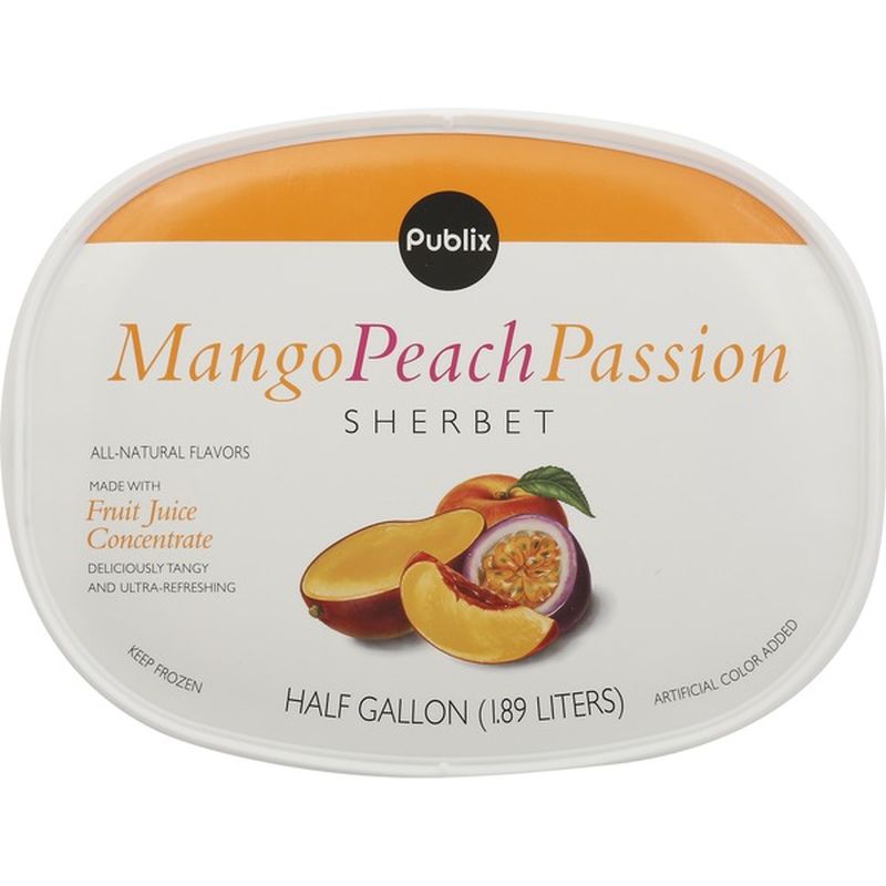 Publix Sherbet, Peach Mango Passion (0.5 gal) - Instacart