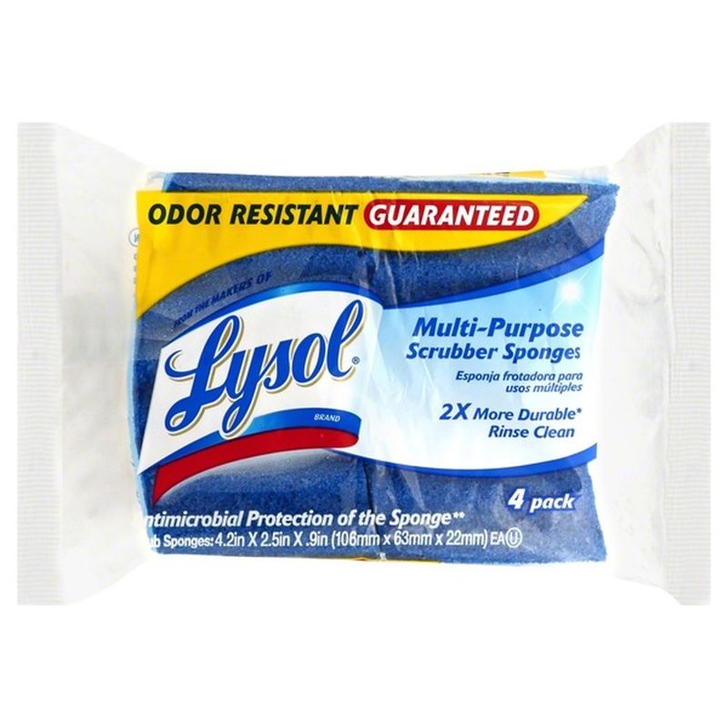 Lysol Sponges, Scrubber, Multi-Purpose, 4 Pack (4 each) - Instacart