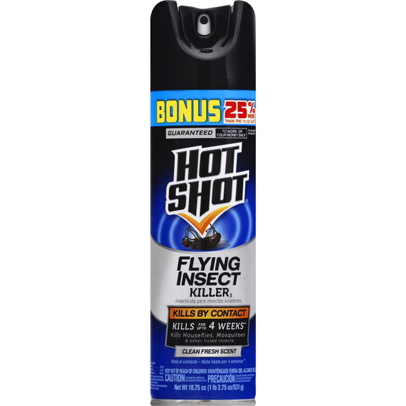 Hot Shot Flying Insect Killer, Clean Fresh Scent (18.75 oz) - Instacart