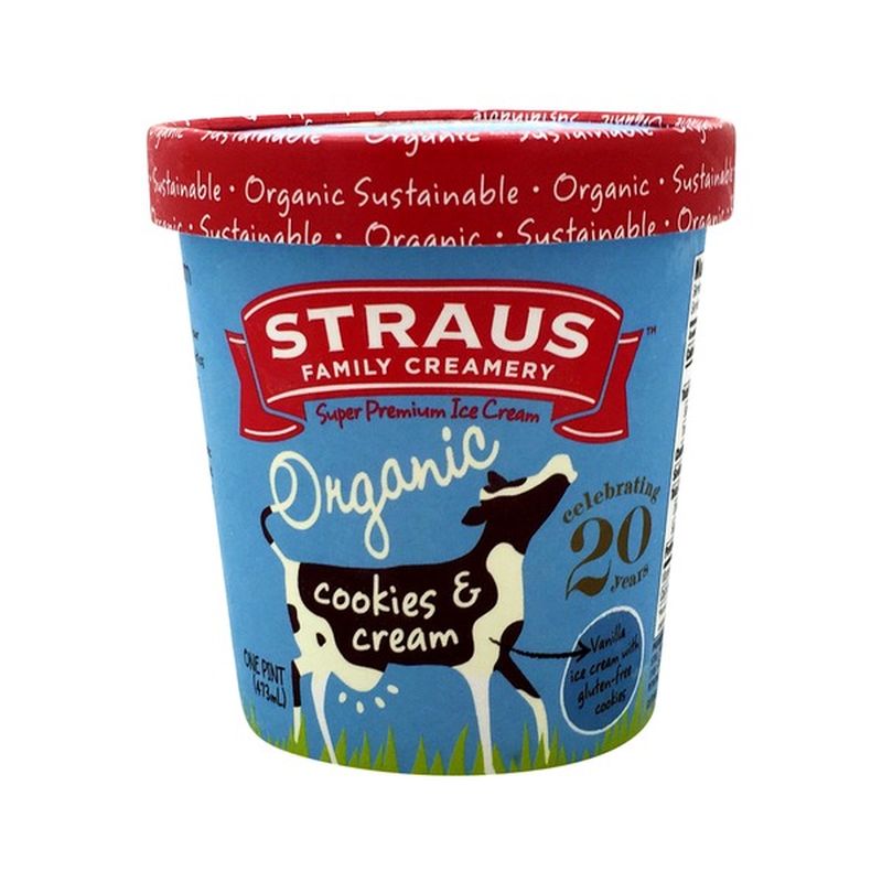 Straus Family Creamery Organic Cookies & Cream Ice Cream (1 pt) - Instacart