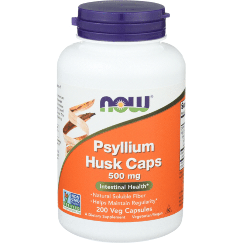 Now Psyllium Husk Caps, 500 mg, Veg Capsules (200 each) - Instacart