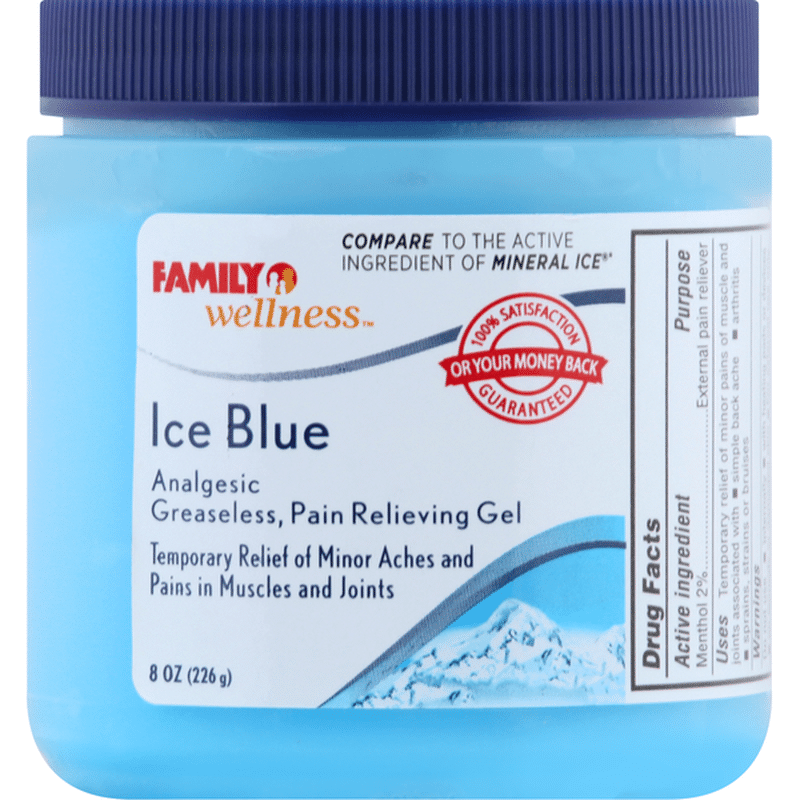 Family Wellness Pain Relieving Gel, Greaseless, Ice Blue (8 oz) - Instacart