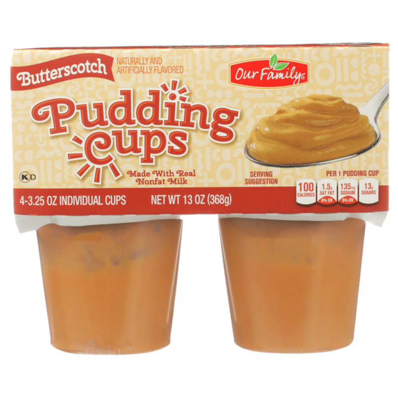 Our Family Butterscotch Pudding Cups (13 oz) - Instacart