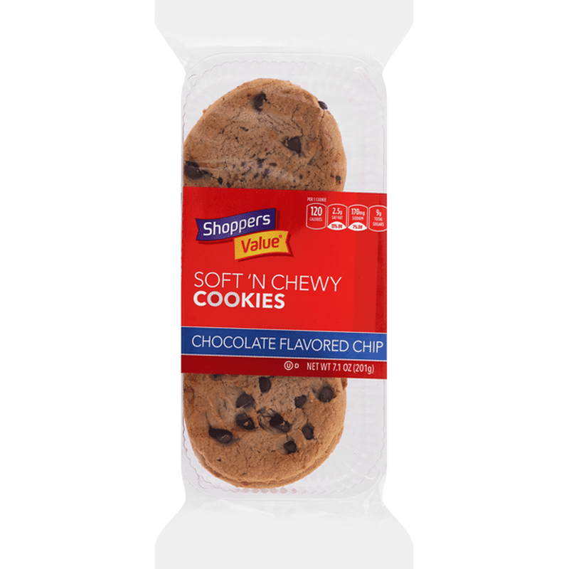 Shoppers Value Cookies, Chocolate Flavored Chip, Soft 'N Chewy (7.1 oz ...