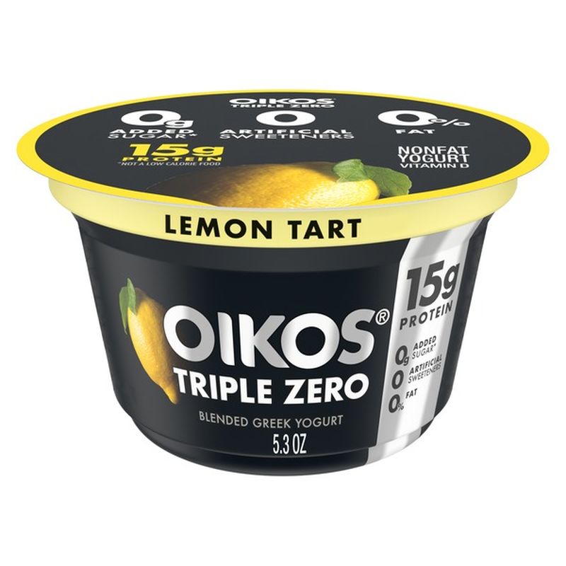 Oikos Triple Zero Lemon Tart Greek Yogurt (5.3 oz) - Instacart