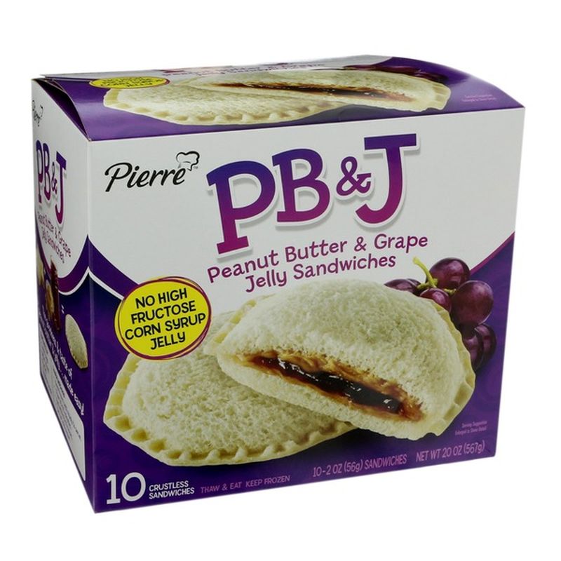Pierre Drive Thru Peanut Butter & Grape Jelly Sandwiches (10 ct ...