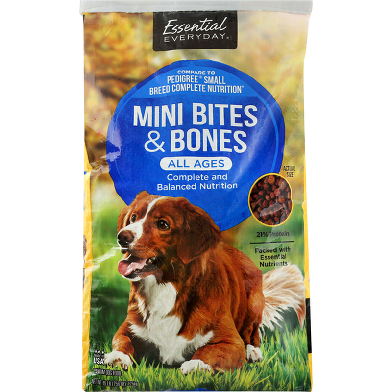 Essential Everyday Dog Food, Premium, Mini Bites & Bones, All Ages (16 ...