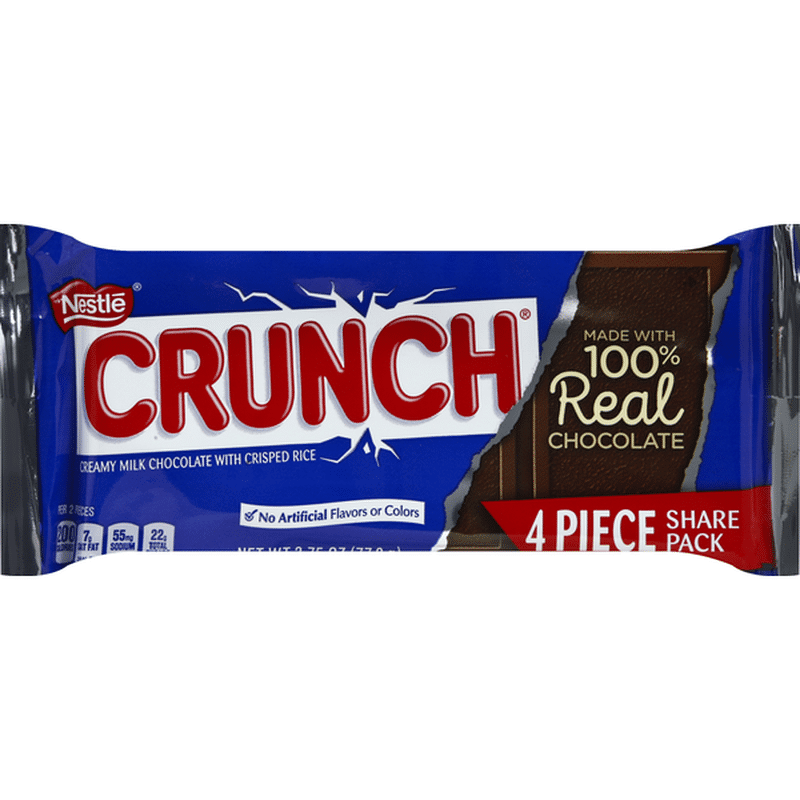 CRUNCH Milk Chocolate, with Crisped Rice, Share Pack (4 each) Delivery ...