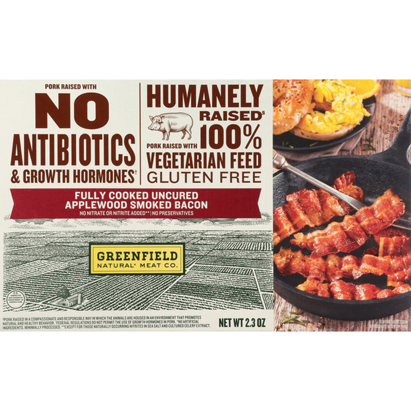 Greenfield Natural Meat Fully Cooked Applewood Smoked Bacon Slices (2.3 ...