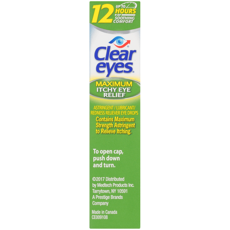 Clear Eyes Maximum Itchy Eye Relief Astringent/Lubricant/Redness ...